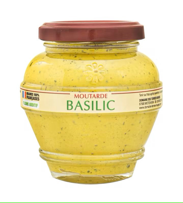 100% Franse Mosterd met Basilicum | 200g – Les Belles Saveurs